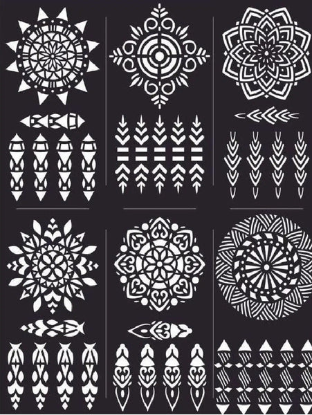 Mehndi Steaker Six Design Sheet Mehndi Art Six Design Sheet Different ...